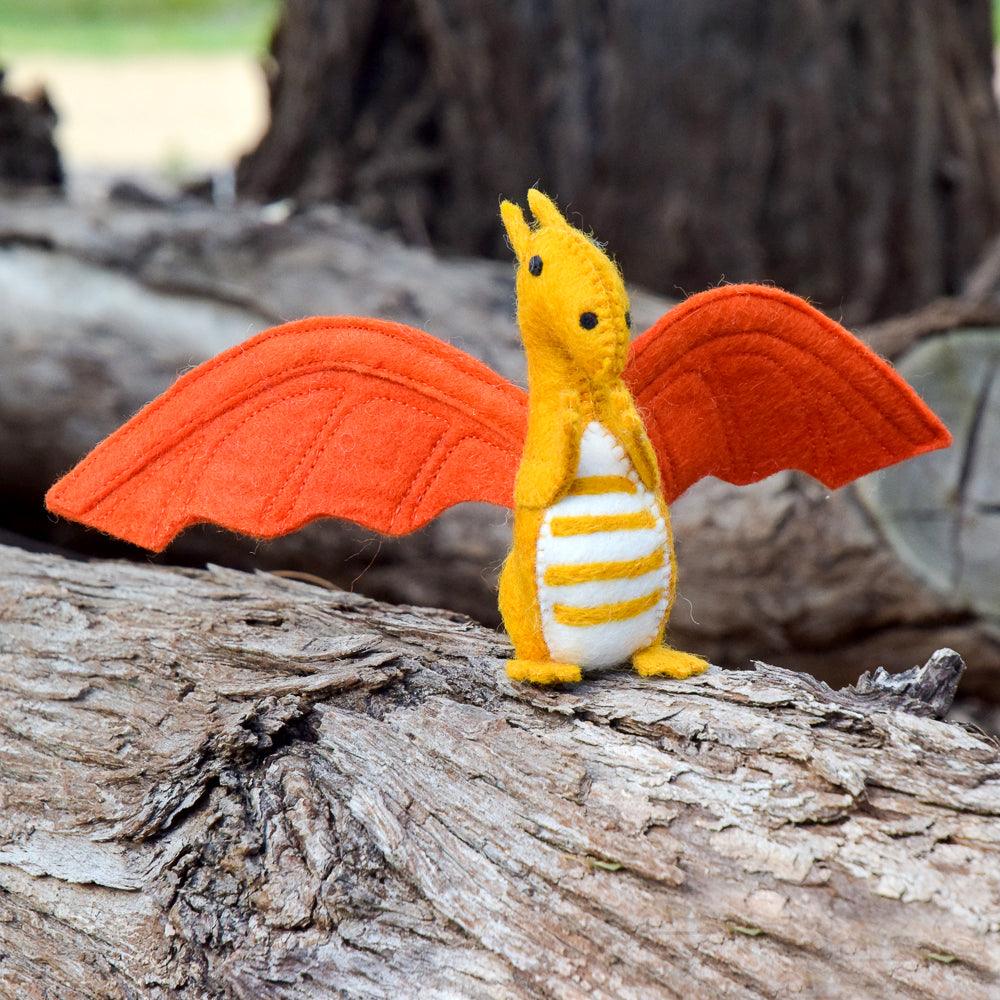 Felt Dragon Toy - Orange – Gypsy and the Bowerbird